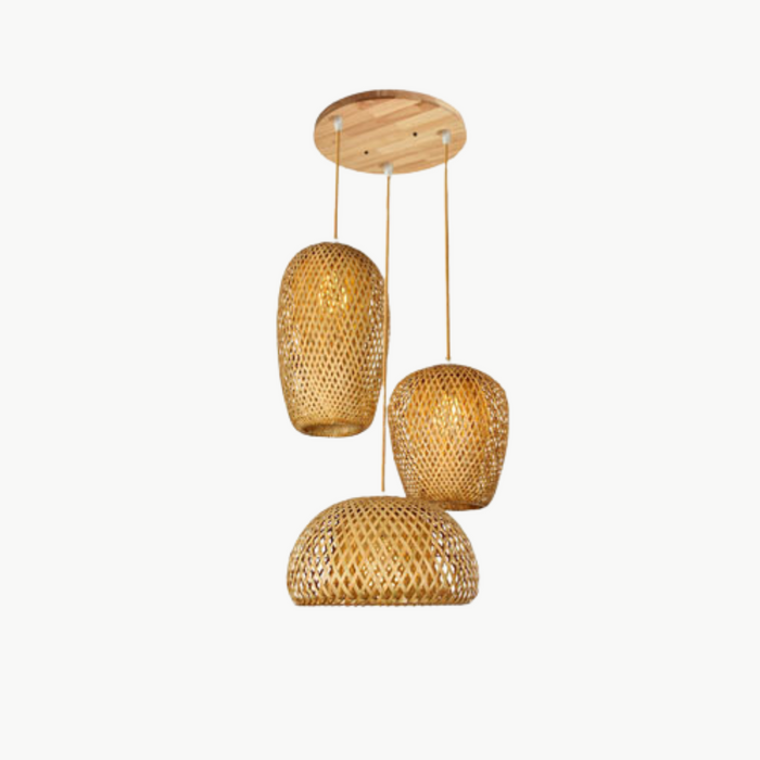Suspension Bambou Triple | LIANA | Déco Rotin